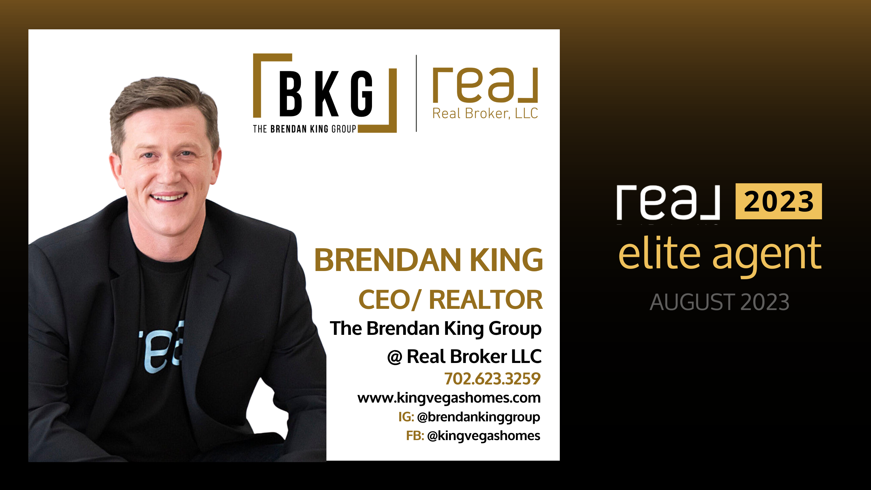 Brendan King Earns Prestigious Elite Agent Stock Award from REAL Brokerage